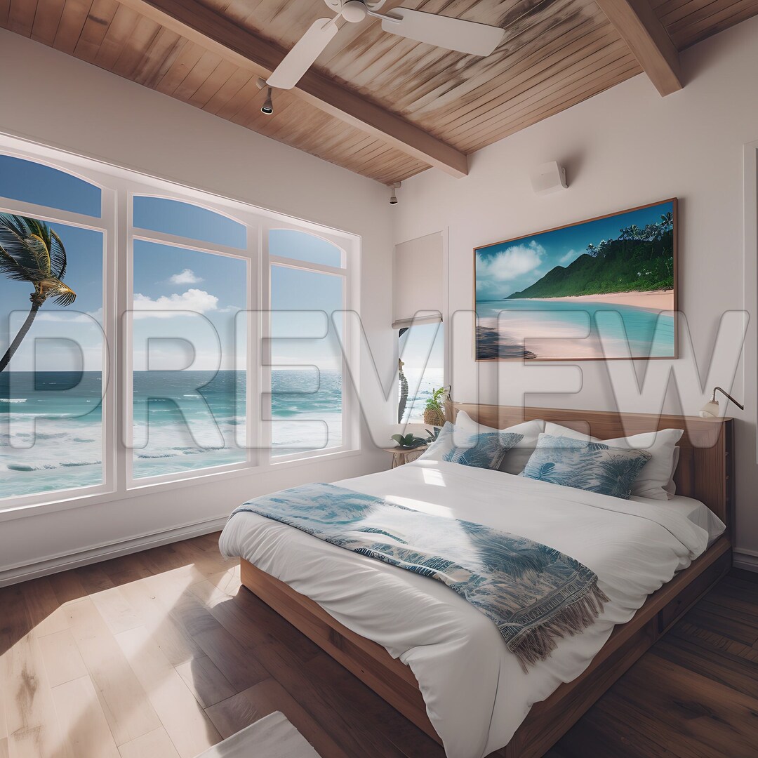 Horizontal Beach House Frame Mockup /horizontal Digital Wall Art Frame ...
