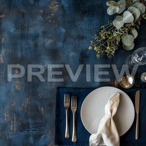 25 X Navy Blue Table Flat Lay Mockup Bundle Add Your Products | Digital ...