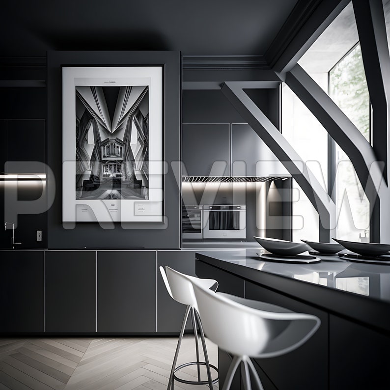 10 Futuristic Kitchen Frame Mock Ups / Futuristic Mock up / Frame Mock ...