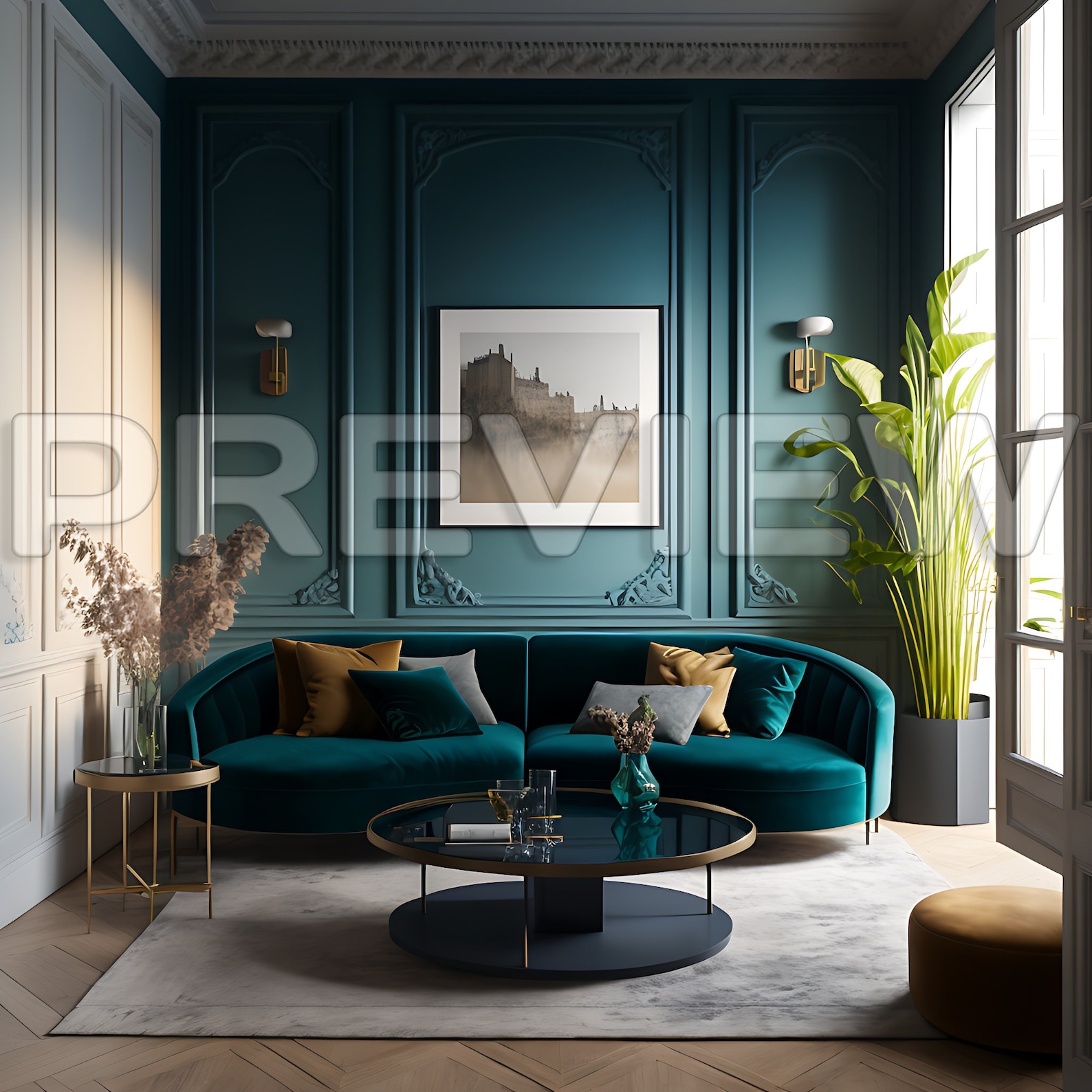 10 maquettes de cadre de design d'intérieur de couleur sarcelle de ...