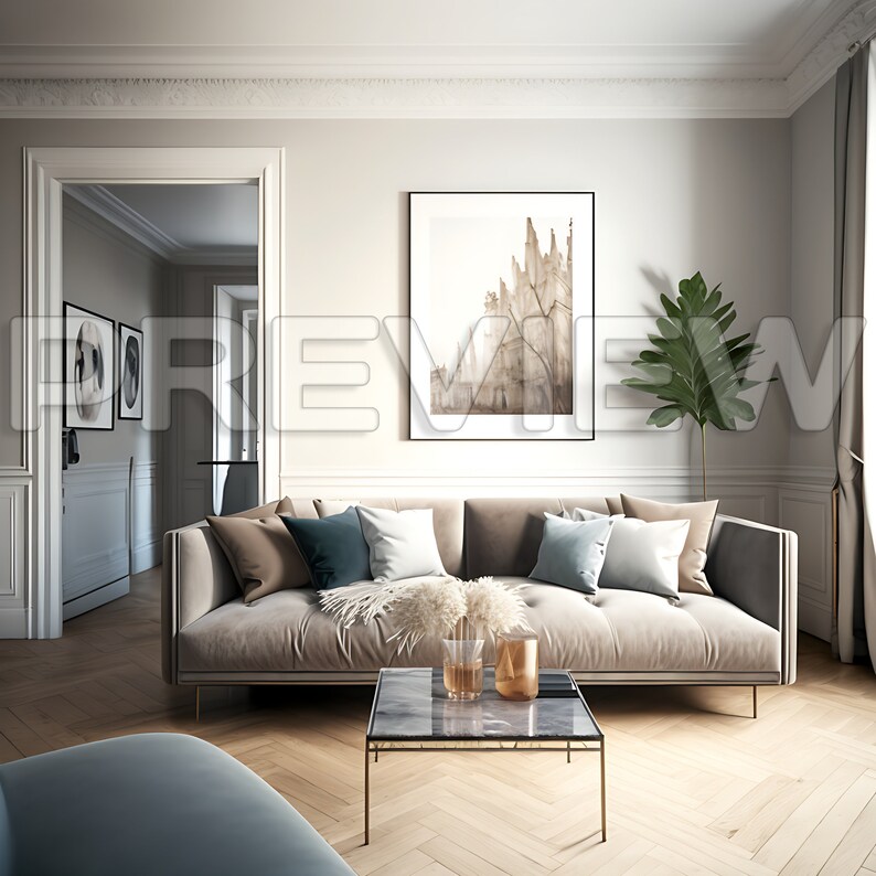 10 French Style Beige Interior Design Frame Mockups / Fench - Etsy