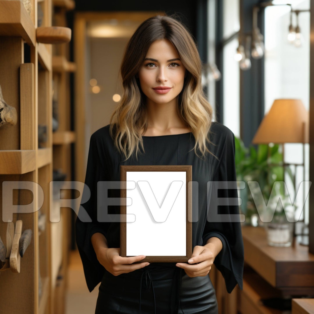 Woman Holding Frame Mockups Frame Mock Ups Digital Frame - Etsy