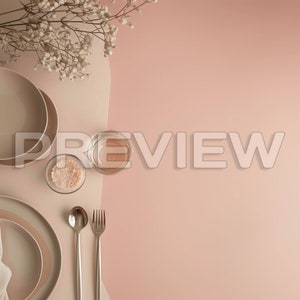 25 X Pink Table Flat Lay Mockup Bundle Add Your Products | Digital ...