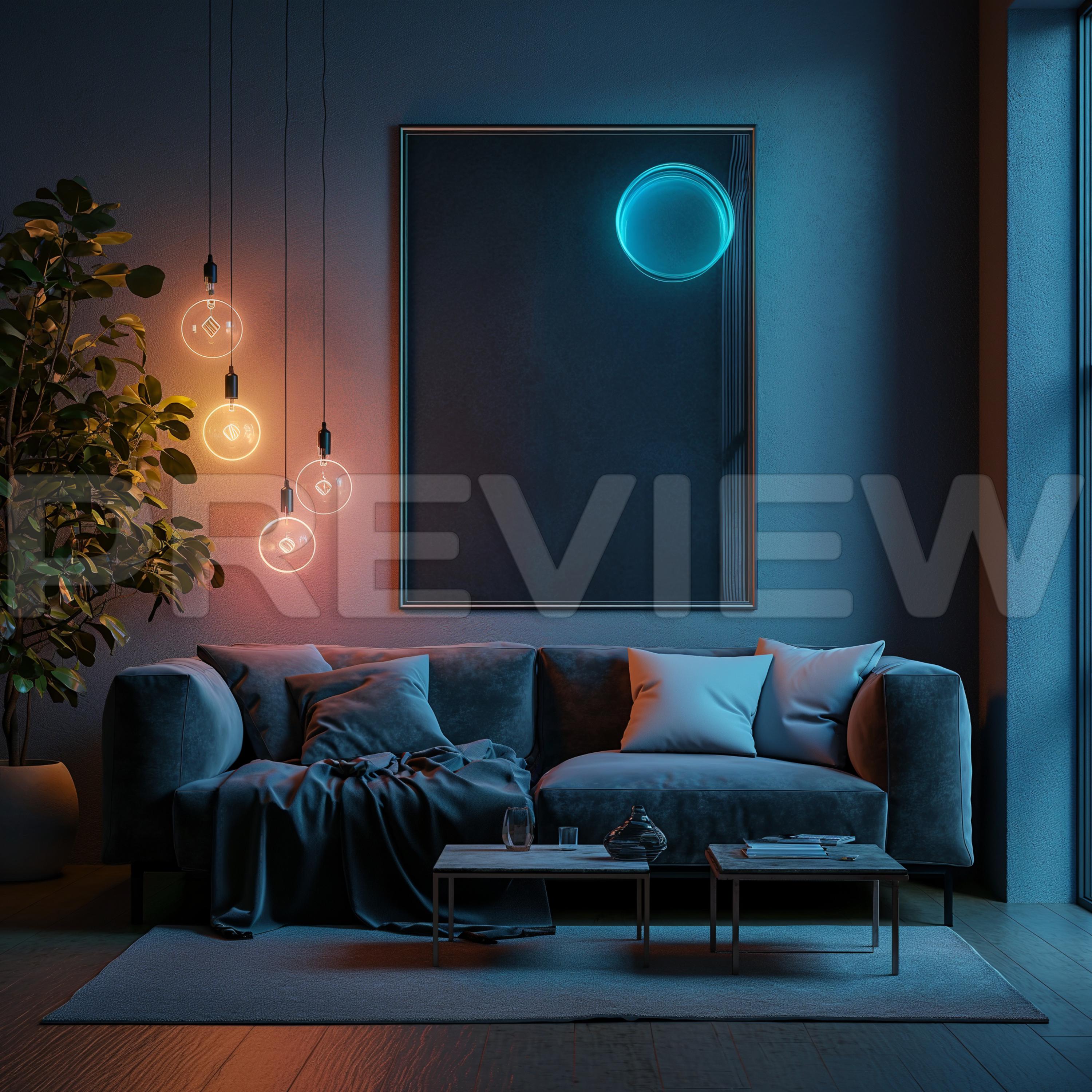 Neon Stream Webcam Backgrounds: Realistic Interiors (JPG, PNG Digital ...