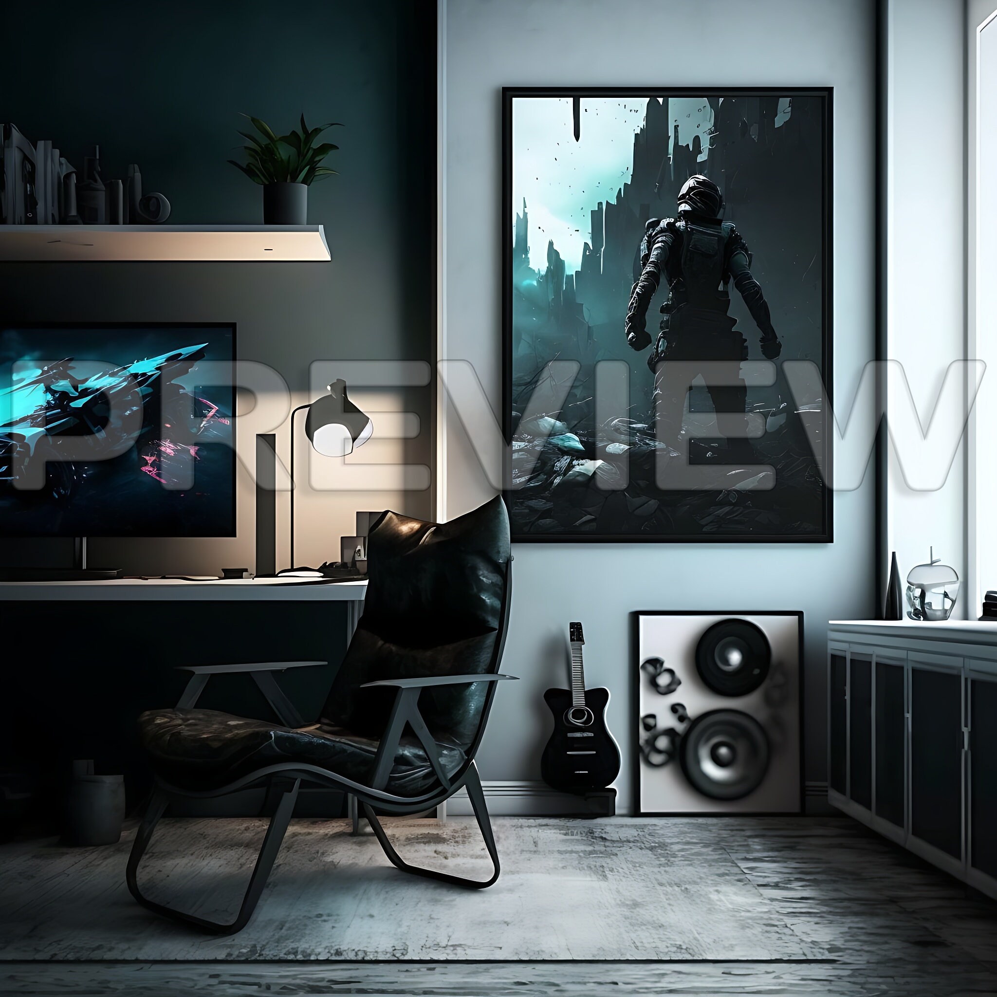 10 Frame Mock Ups / Gamer Room Mock up / Streamer Frame Mock up Bundle ...