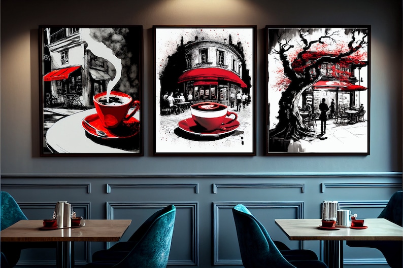 Coffee Shop Print Wall Art Printable Art Painting Modern - Etsy