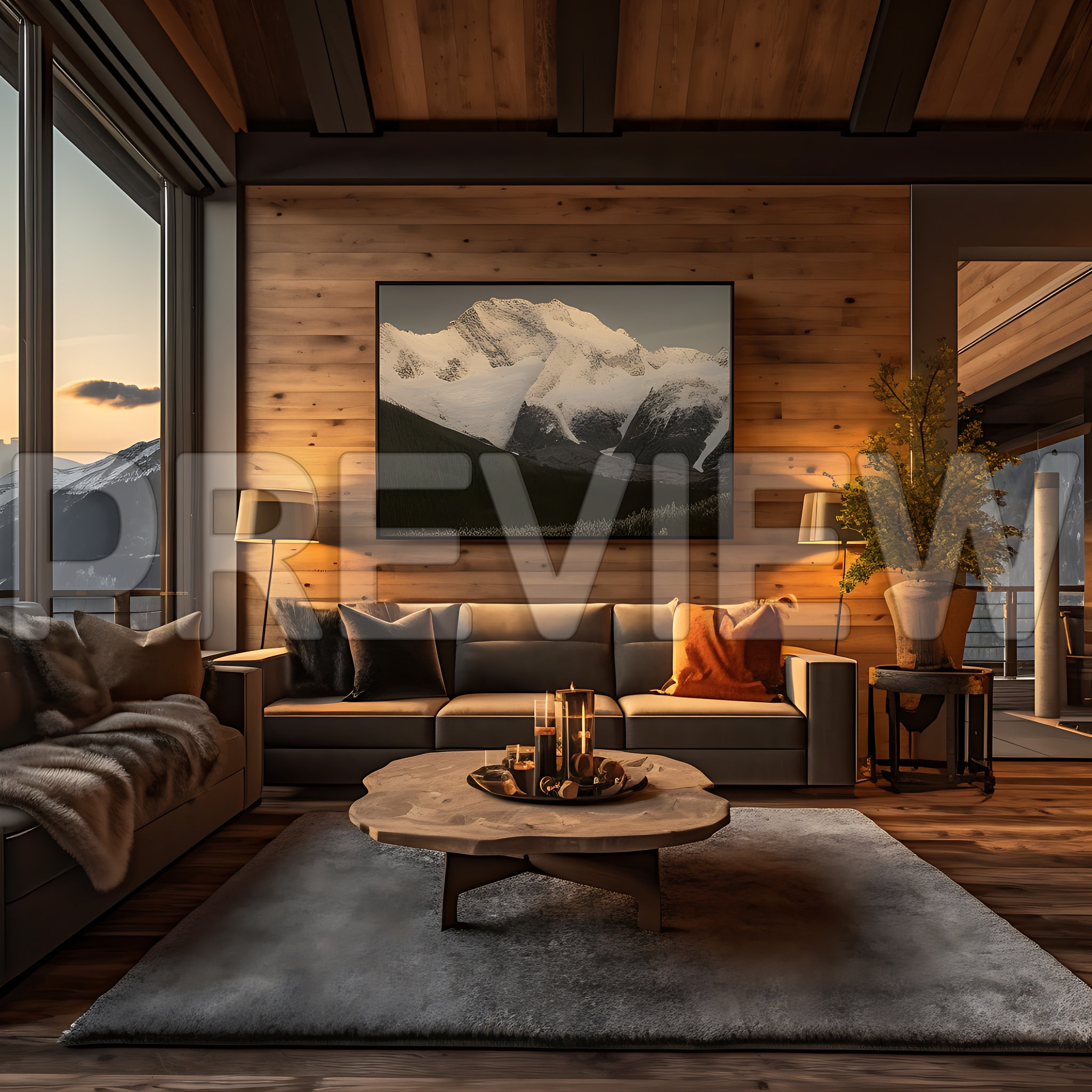 10 Mountain Chalet Frame Mockup / Vertical Horizontal and Square Cabin ...