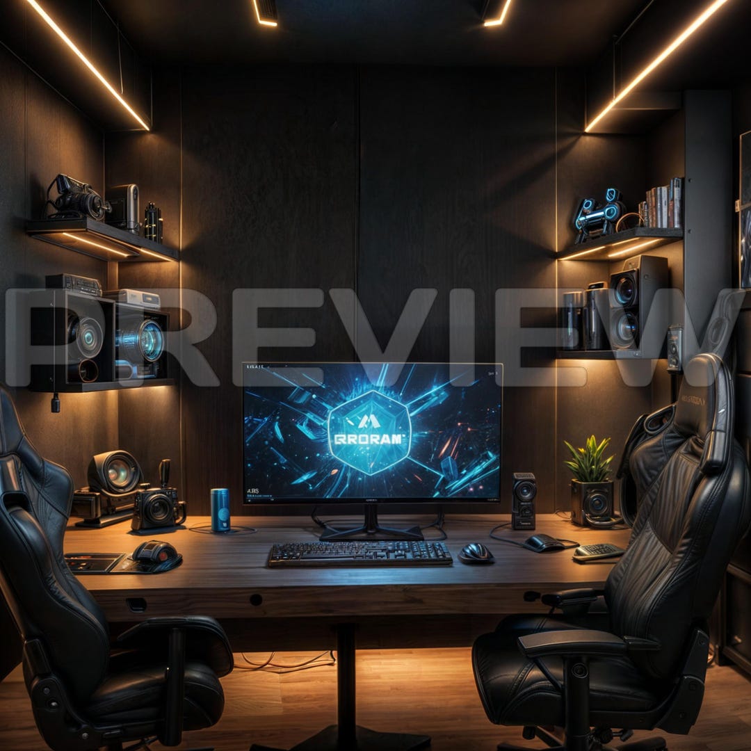 Gamer Streamer Mock Ups / Gamer Room Mock up / Streamer Frame Mock up ...
