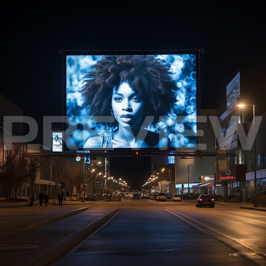 Billboard on a Crowded Street Frame Mockup Billboard Mockup - Etsy