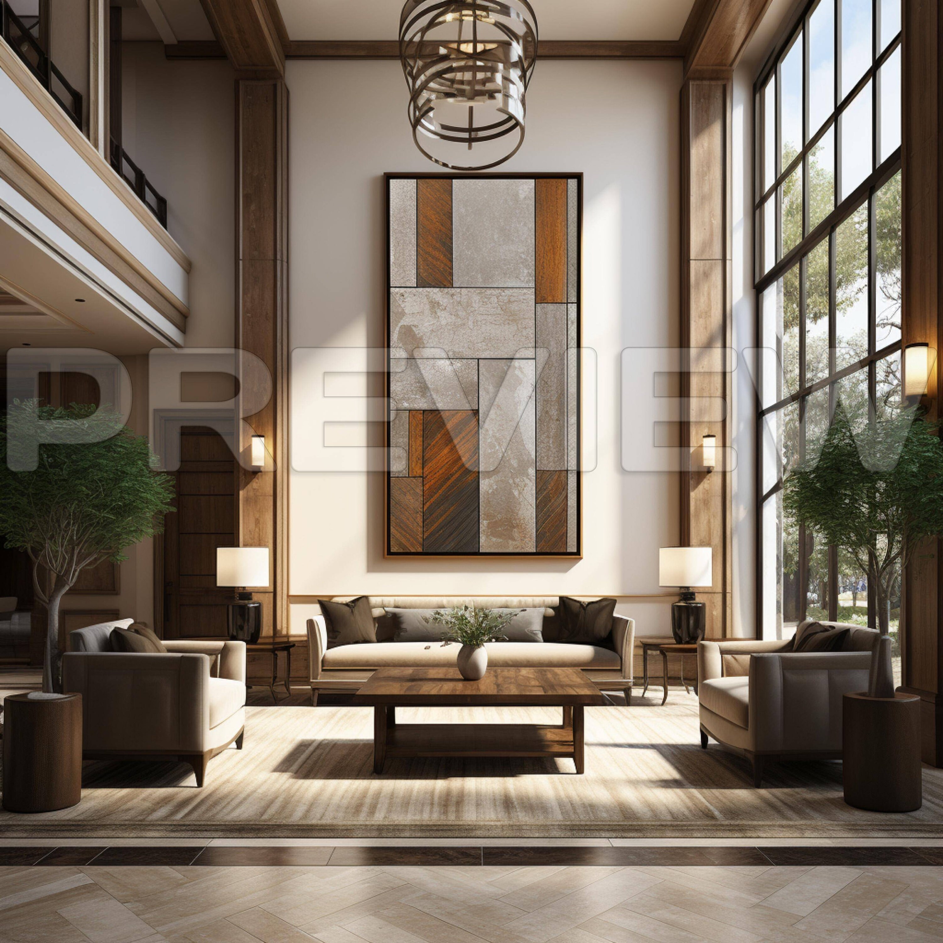 10x Set 2 Luxury Hotel Lobby Frame Mock Ups / Modern Waiting Room Mock ...