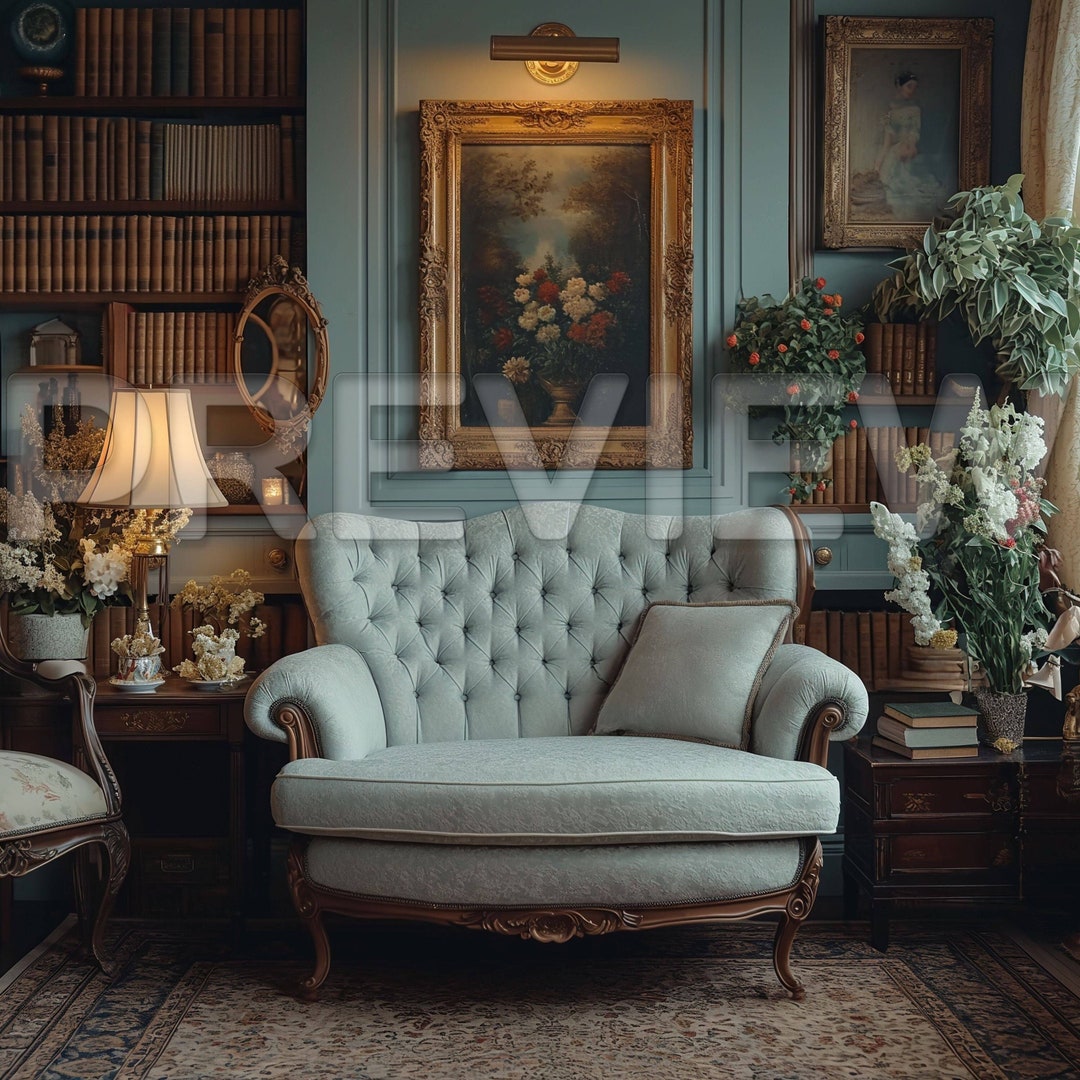 Victorian Style Library Frame Mock up / Victorian Style Mock up / Gold ...