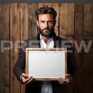 10 Frame Mock Ups Men Holding Frame Mockups Digital Frame Mockup Wall ...