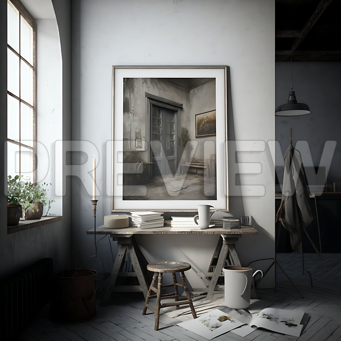 Set1- 10 Art Studio Frame Mock Ups / Studio Frame Mockup Bundle /stock ...