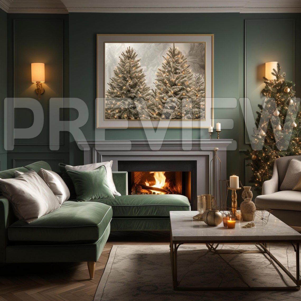 10 Christmas Theme Green Frame Mockups / Christmas Mock up Bundle ...