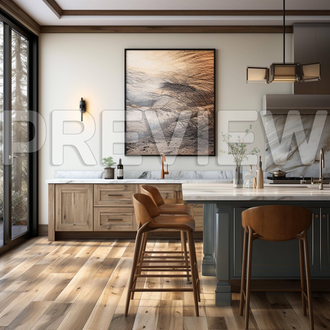 Luxury Farmhouse Kitchen Frame Mock Ups (10x) / Modern Style Mock up ...