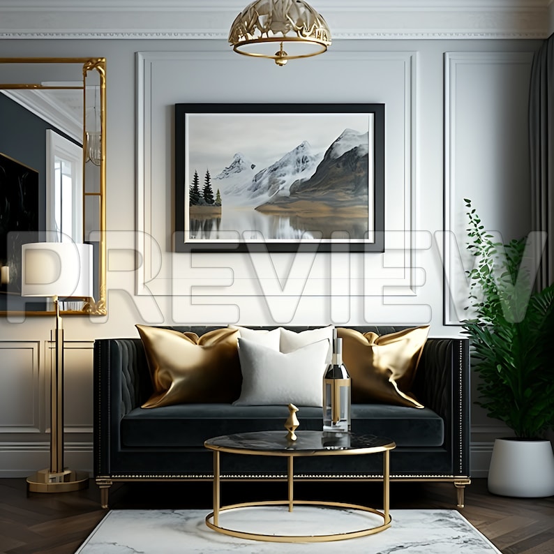 10 Compact Luxury Interior Design Frame Mockups / Parisian Style Mock ...