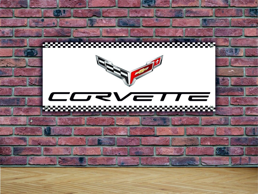 Corvette Logo Banner Vinyl Garage Signoffice or Showroom - Etsy