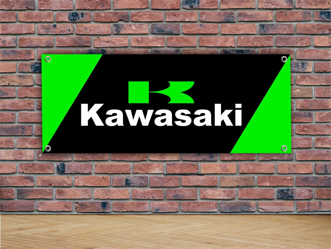 Kawasaki Logo Banner Vinyl, Garage Sign,office or Showroom, Flag ...