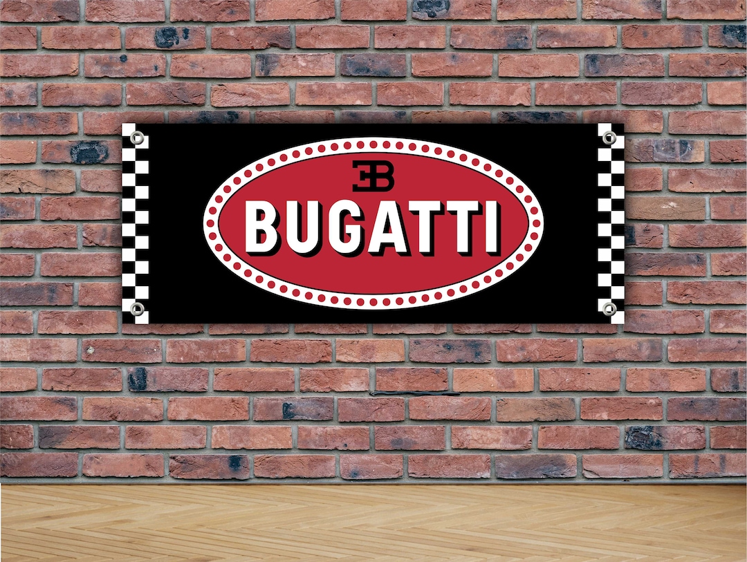 BUGATTI Logo Banner Vinyl, Garage Sign,office or Showroom, Flag, Racing ...