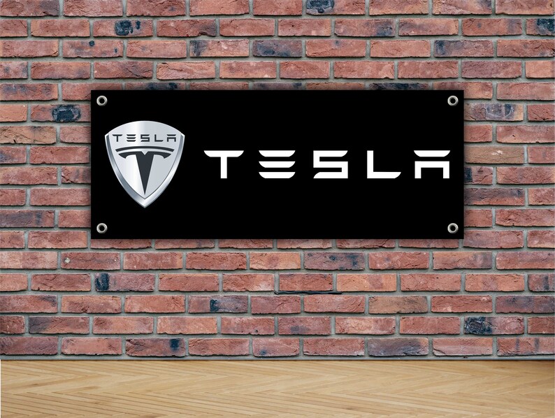 Tesla Logo Banner Vinyl Garage Signoffice or Showroom Flag - Etsy