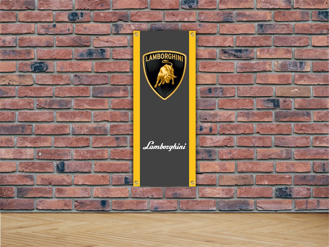 Lamborghini Logo Banner Vinyl, Garage Sign,office or Showroom, Flag ...