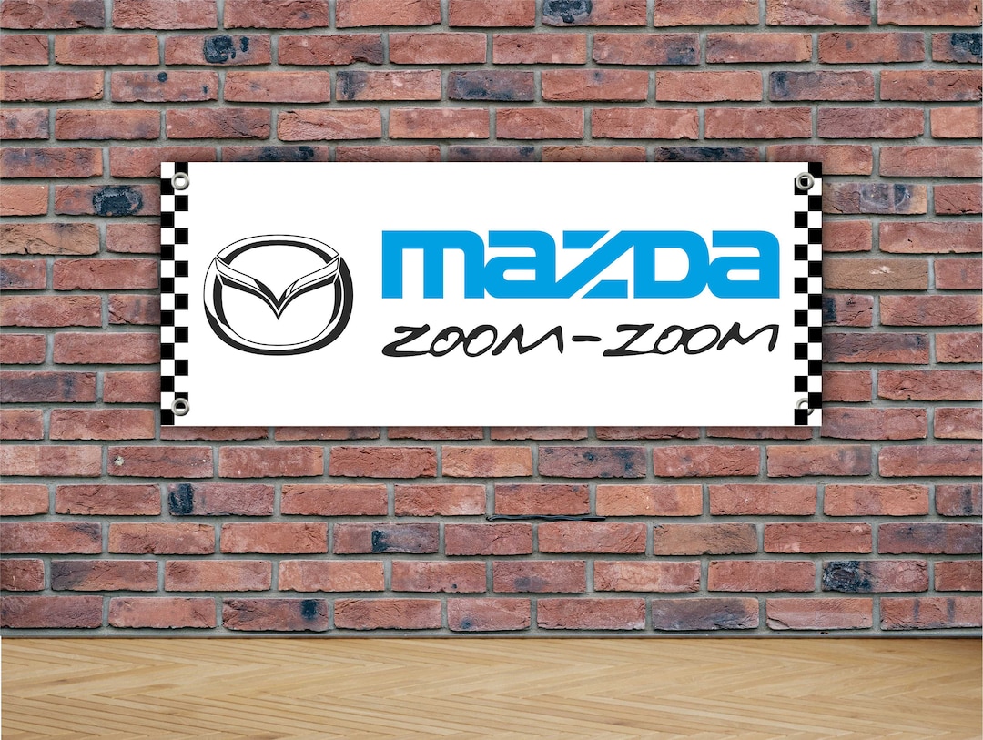 Mazda Zoom Zoom Logo Banner Vinyl, Garage Sign,office or Showroom, Flag, Racing Poster, Auto Car ...