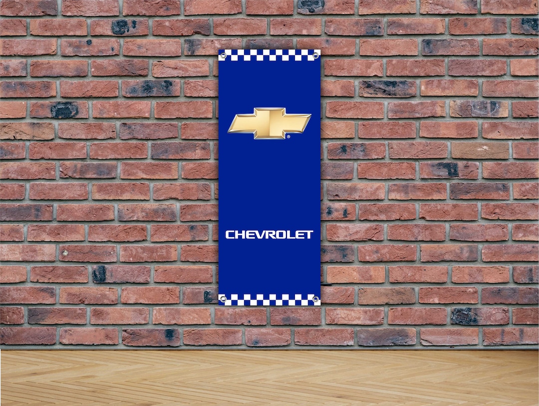 CHEVROLET Logo Banner Vinyl, Garage Sign,office or Showroom, Flag ...