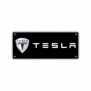 Tesla Logo Banner Vinyl, Garage Sign,office or Showroom, Flag, Racing ...