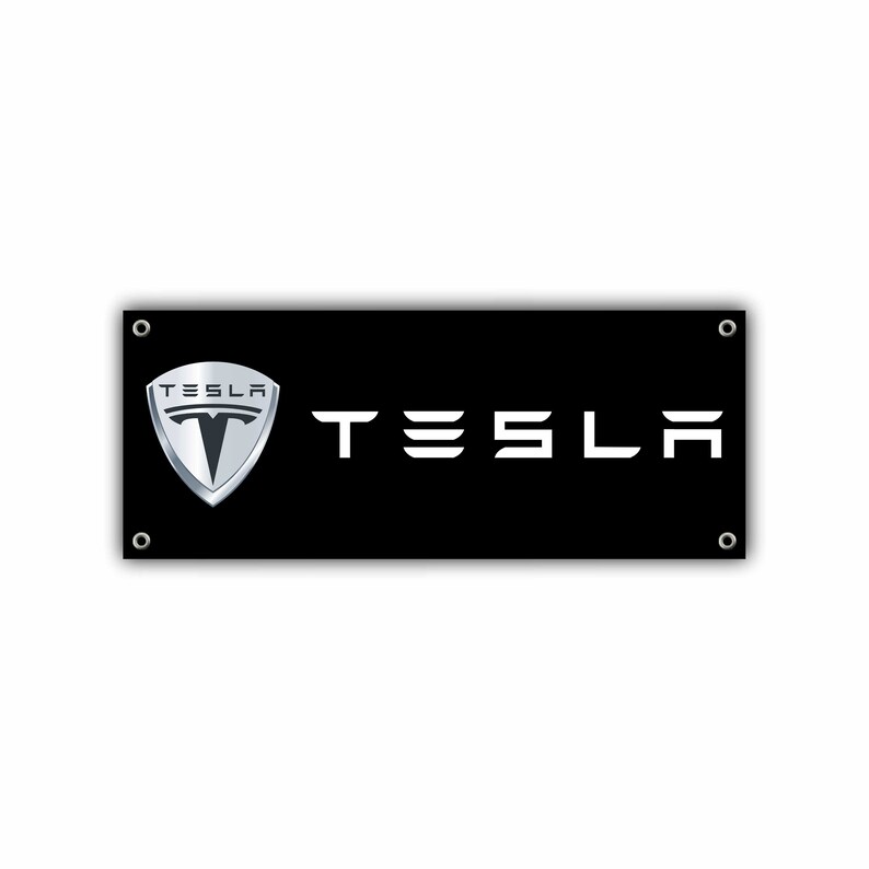 Tesla Logo Banner Vinyl Garage Signoffice or Showroom Flag - Etsy
