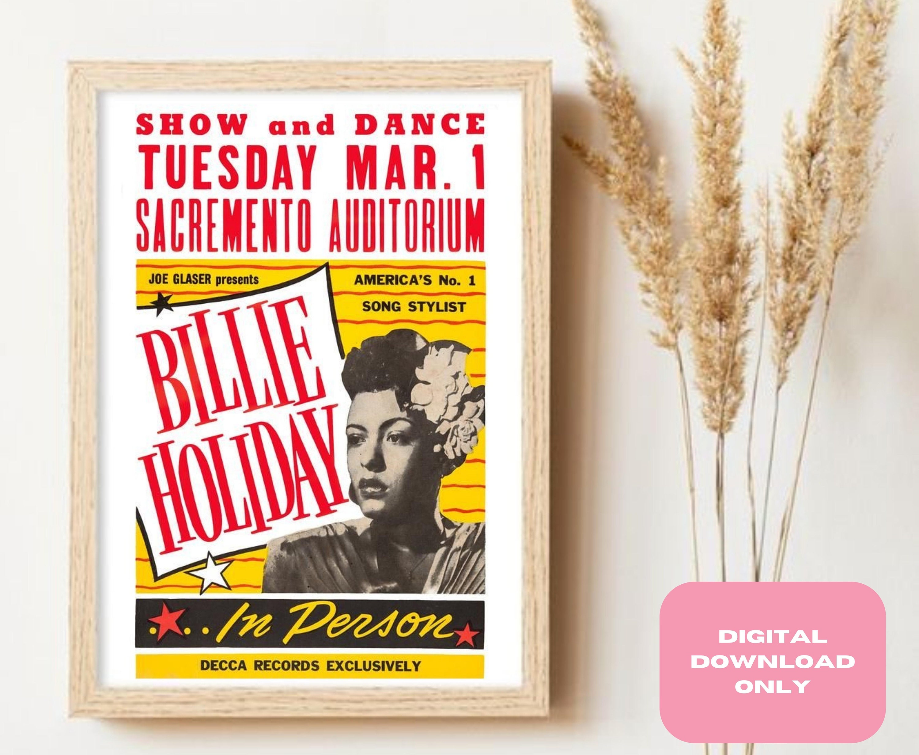 Billie Holiday Vintage Digital Poster - Etsy