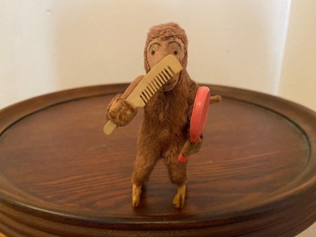 Vintage Wind-up Mohair Monkey - Etsy