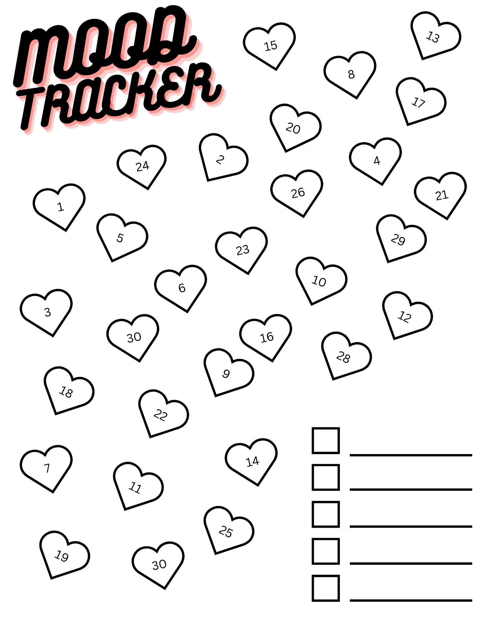 Heart Mood Tracker - Etsy