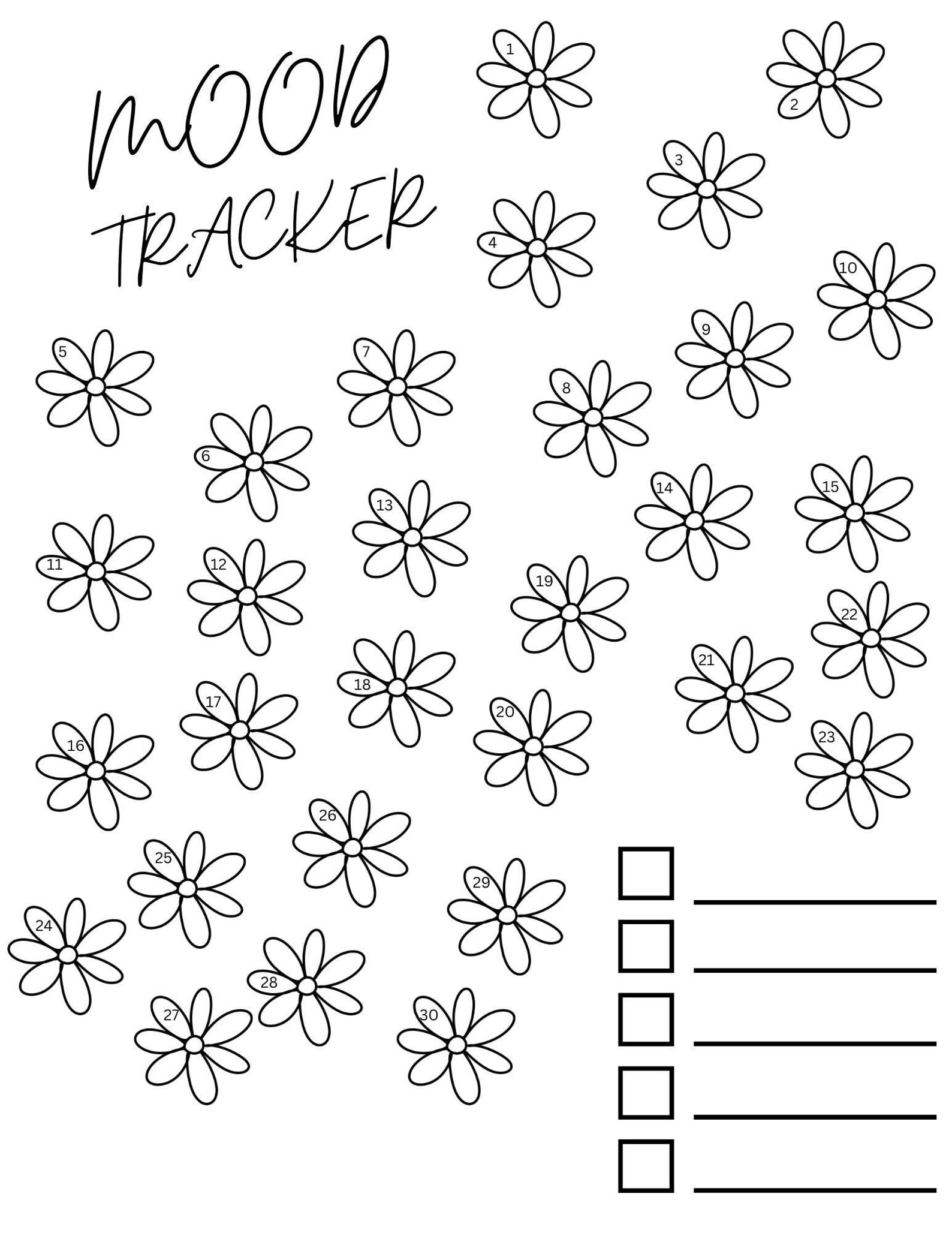 Flower Mood Tracker - Etsy