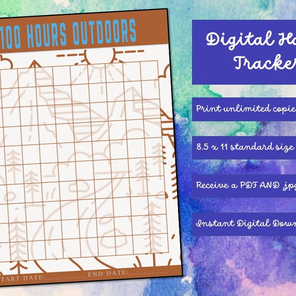 100 Hours Tracker - Etsy