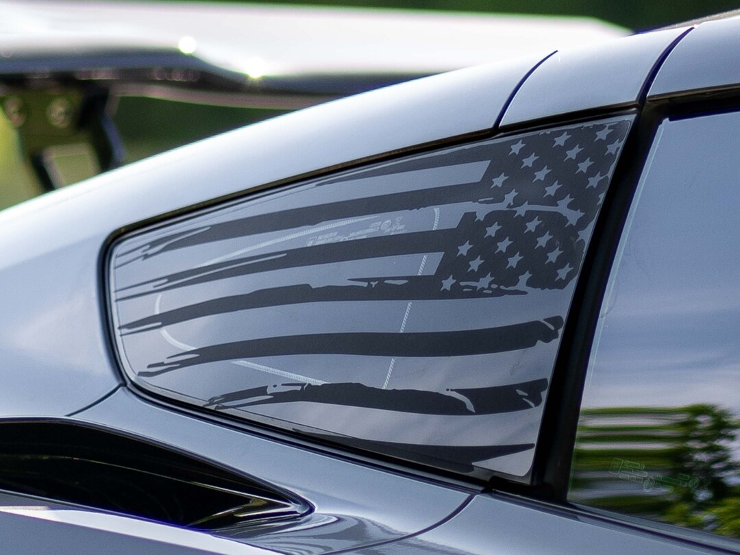 Fits C7 Corvette, American Flag Rear Quarter Side Window Decal Sticker ...
