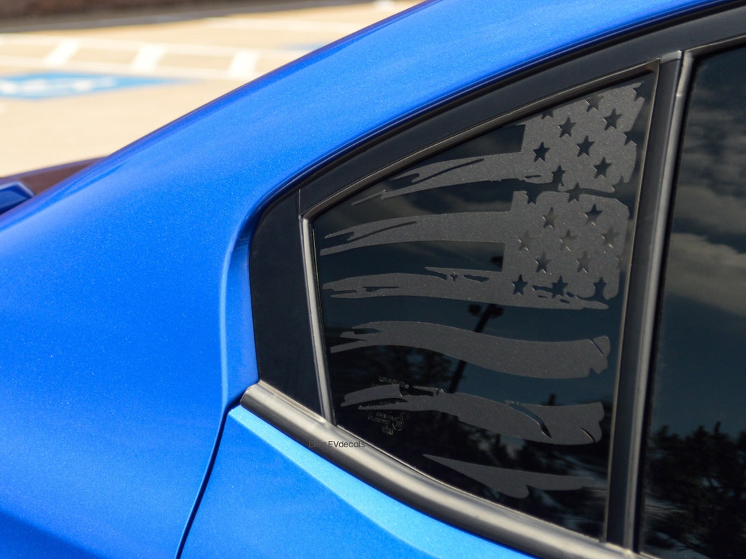 Fits 2015-2021 Subaru WRX, American Flag Rear Quarter Side Window Decal ...
