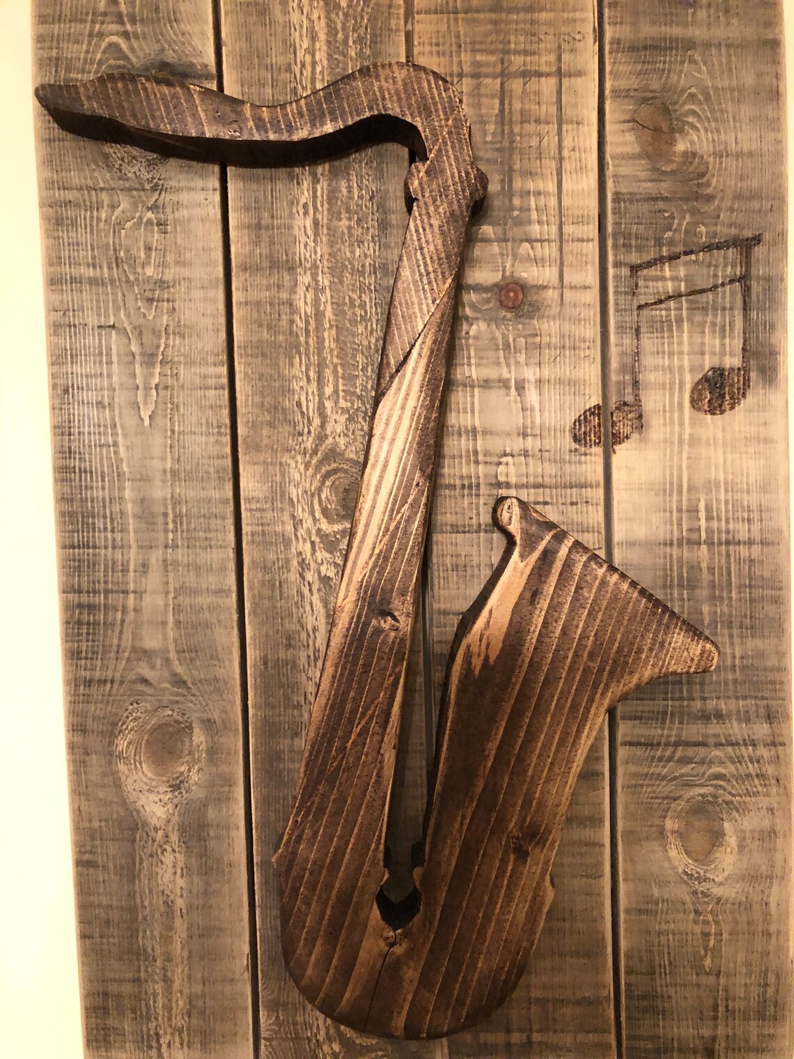Handmade Rustic Saxophone Wall Hanging Wall Art Made From Reclaimed ...