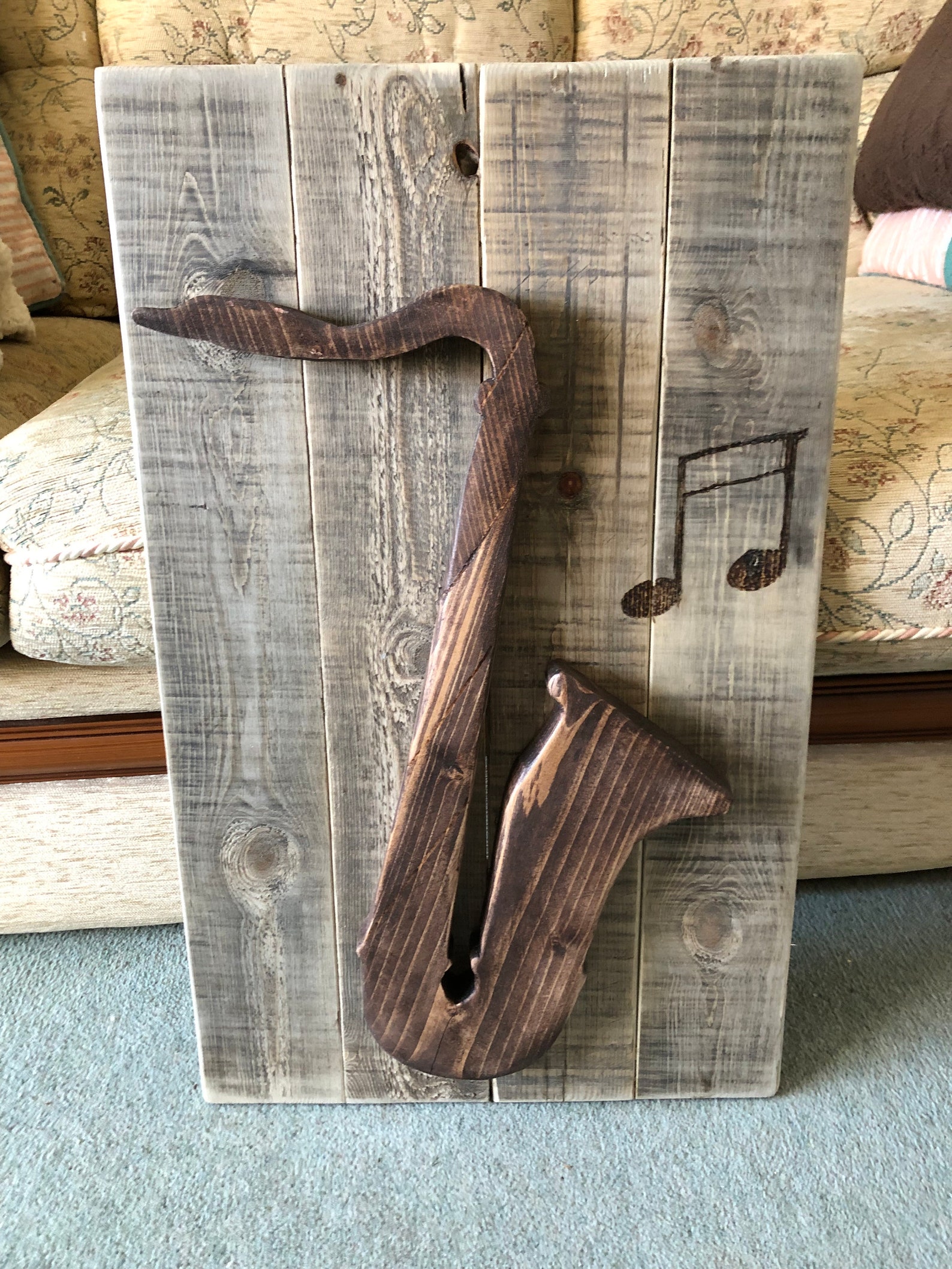 Handmade Rustic Saxophone Wall Hanging Wall Art Made From Reclaimed ...