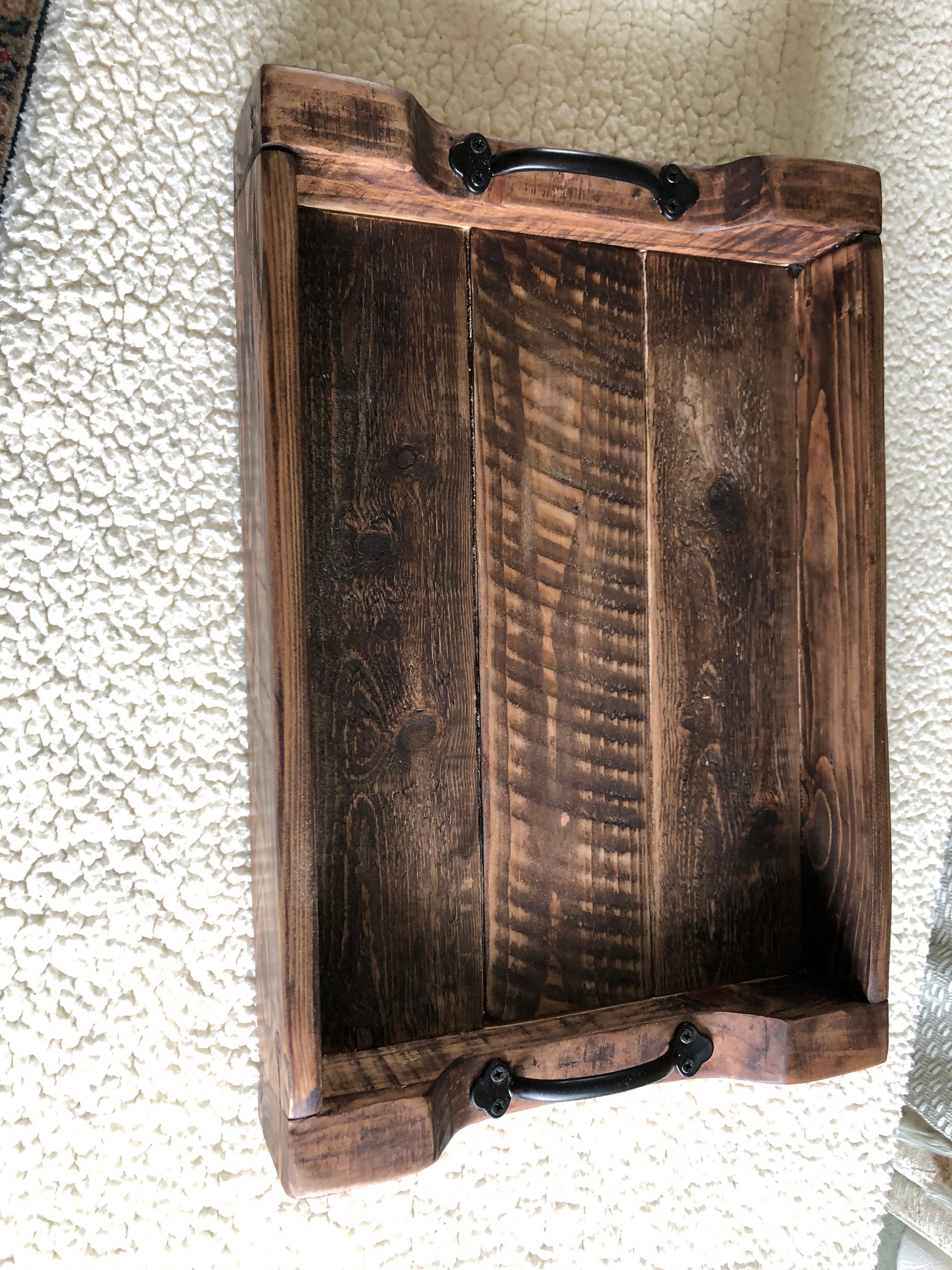 Handmade Farmhouse Style Rustic Serving Tray With Handles - Etsy