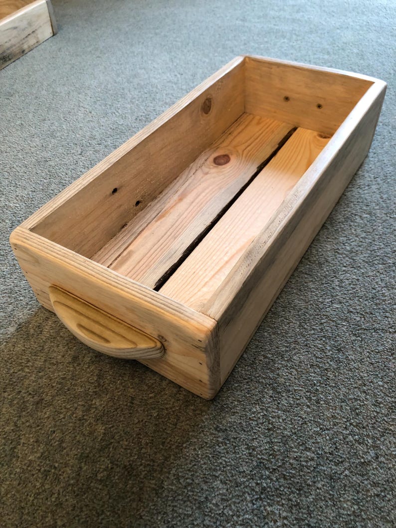 Handmade Rustic Wooden Box With Handles - Etsy UK