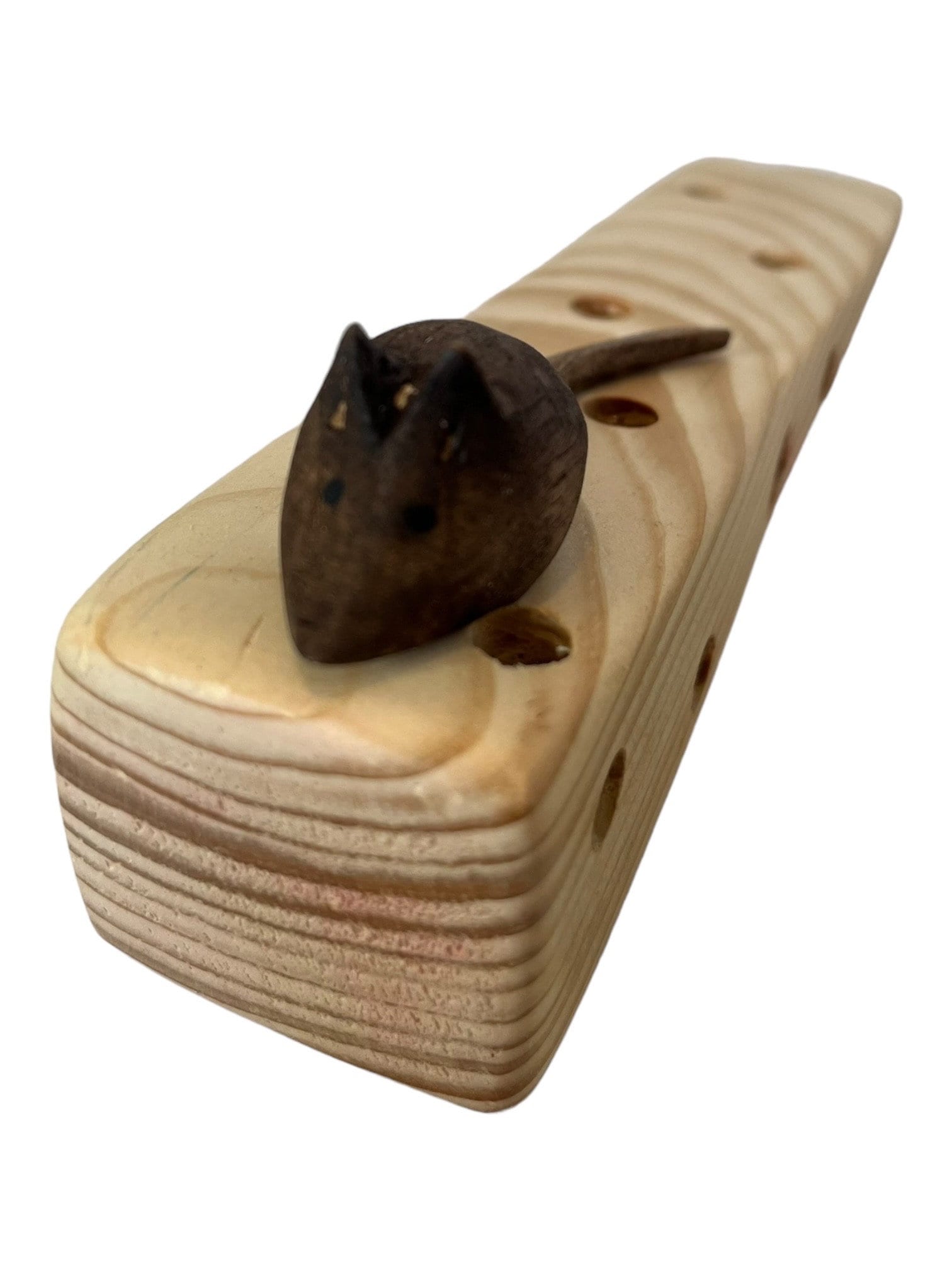 Handmade Wooden Door Stop: Rustic Mouse on Cheese, Reclaimed Wood Decor ...