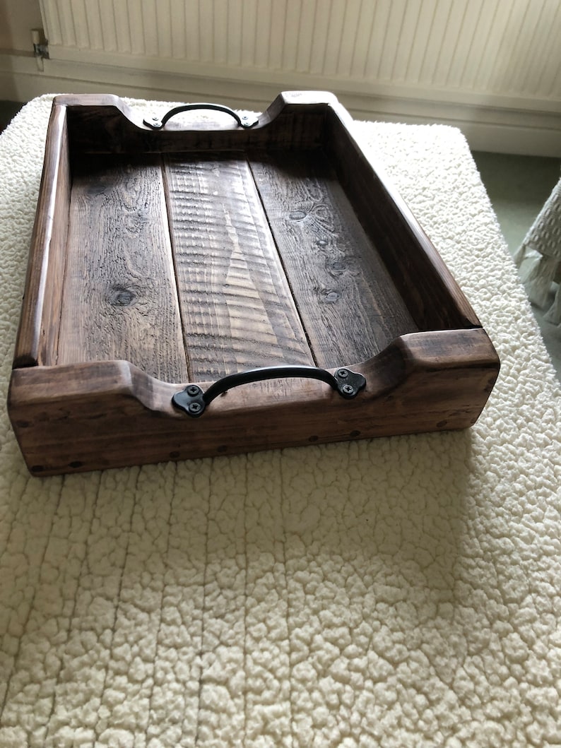 Handmade Farmhouse Style Rustic Serving Tray With Handles - Etsy