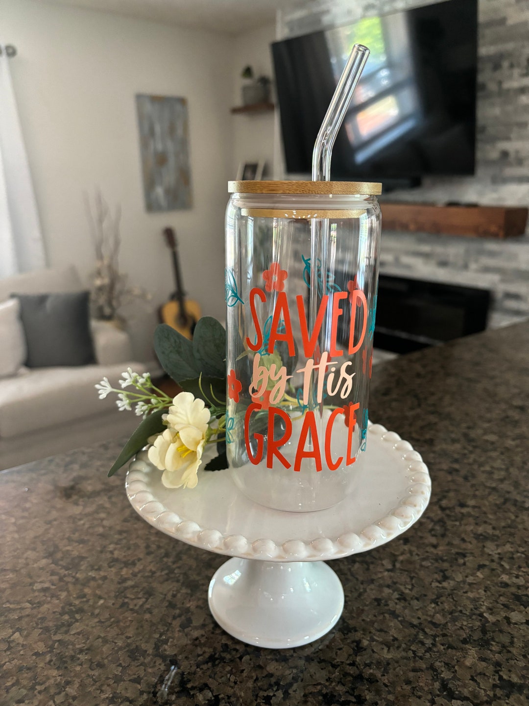 Christian Glass Tumbler,inspirational Glass Tumbler, Iced Coffee Glass ...