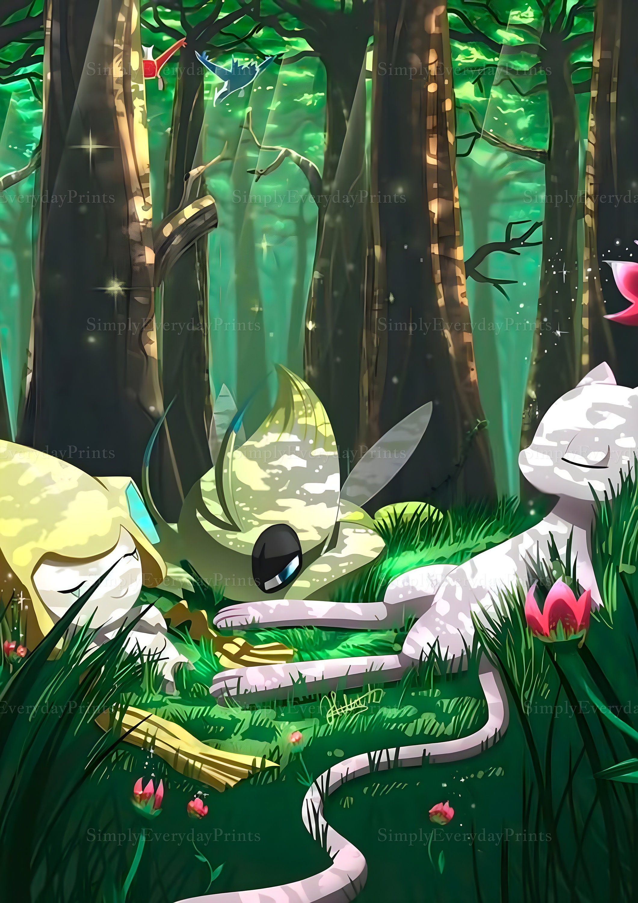 Celebi And Mew Wallpaper