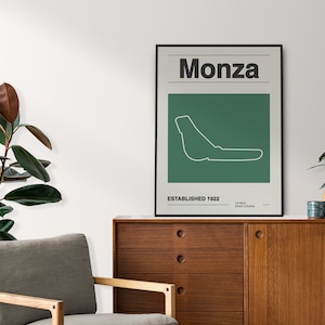 Monza Circuit Print | Mid Century Modern | Bauhaus Design for F1 ...