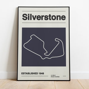 Silverstone Race Track Art Print | Mid-century Modern F1 Poster - Etsy