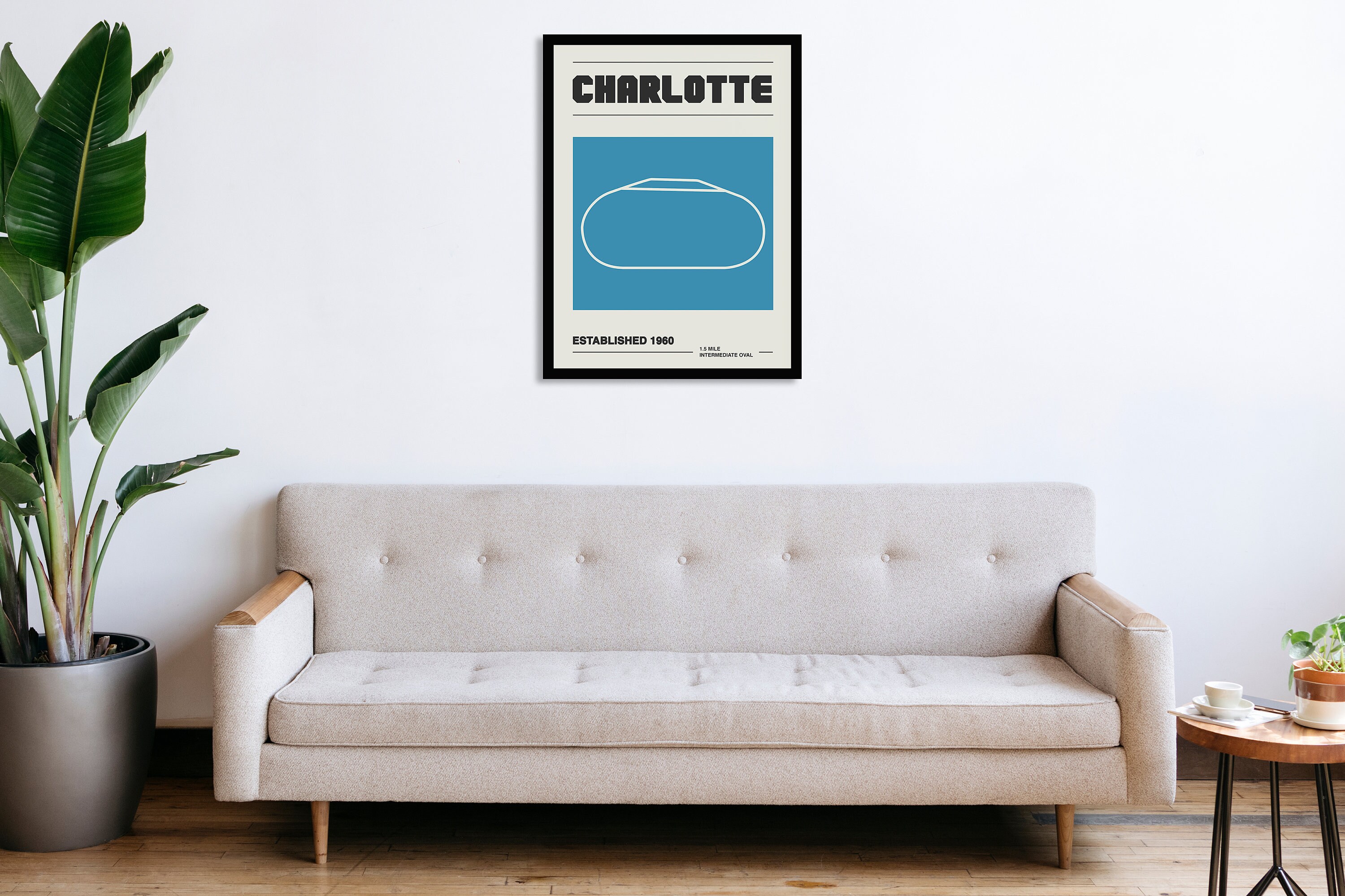 Charlotte Race Track Print | Mid Century Modern | NASCAR | Car ...