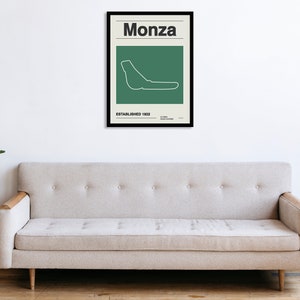 Monza Circuit Print | Mid Century Modern | Bauhaus Design for F1 ...