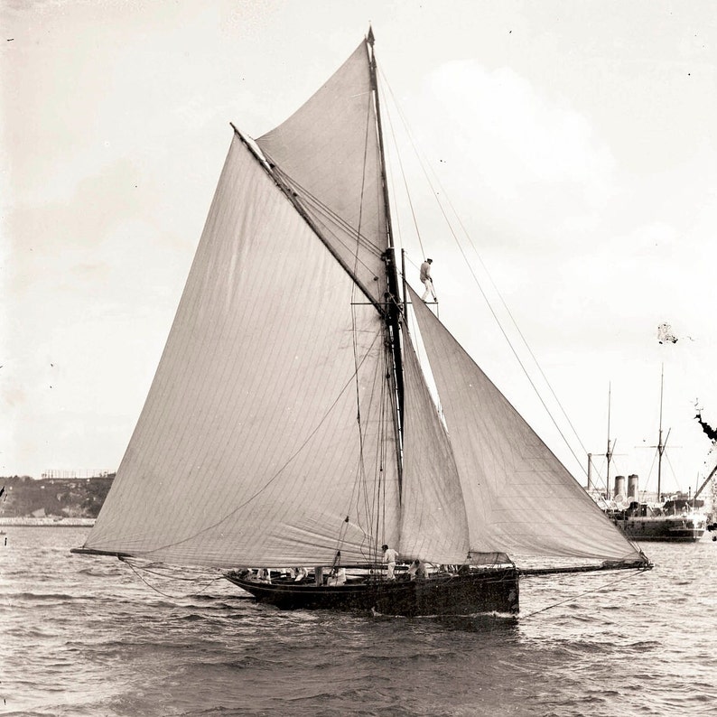 1 NOSTALGIC Yacht SAILING PHOTO ... Photo of Vintage Sailingboat Betwen 1890 - 1920 - Etsy