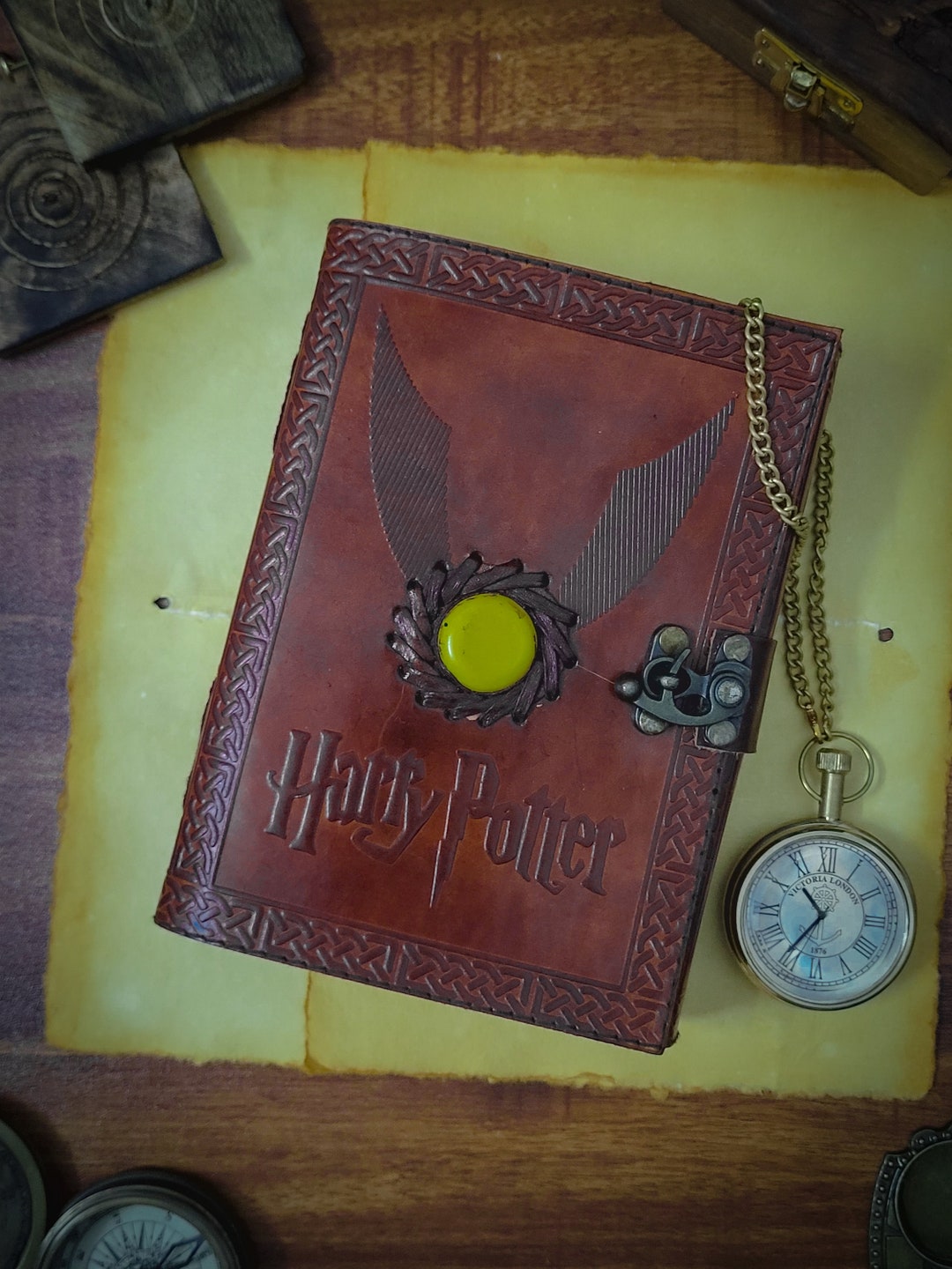 Harry Potter Leather Journal Book of Shadows Leather Notebook Vintage ...